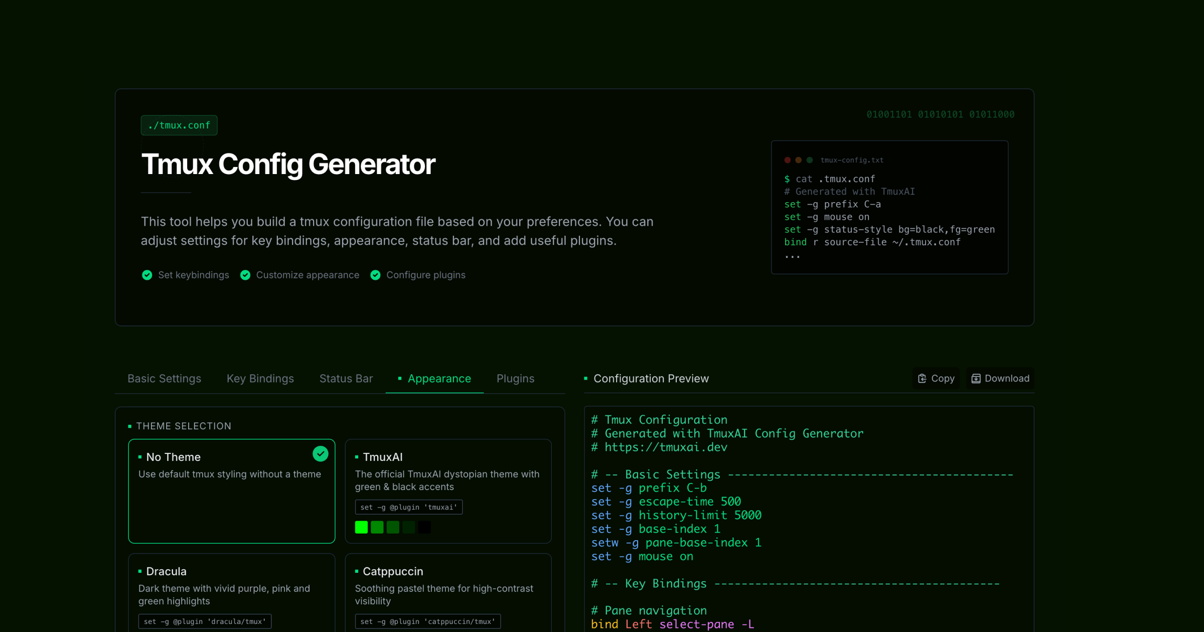 Tmux Configuration Generator Tmuxai